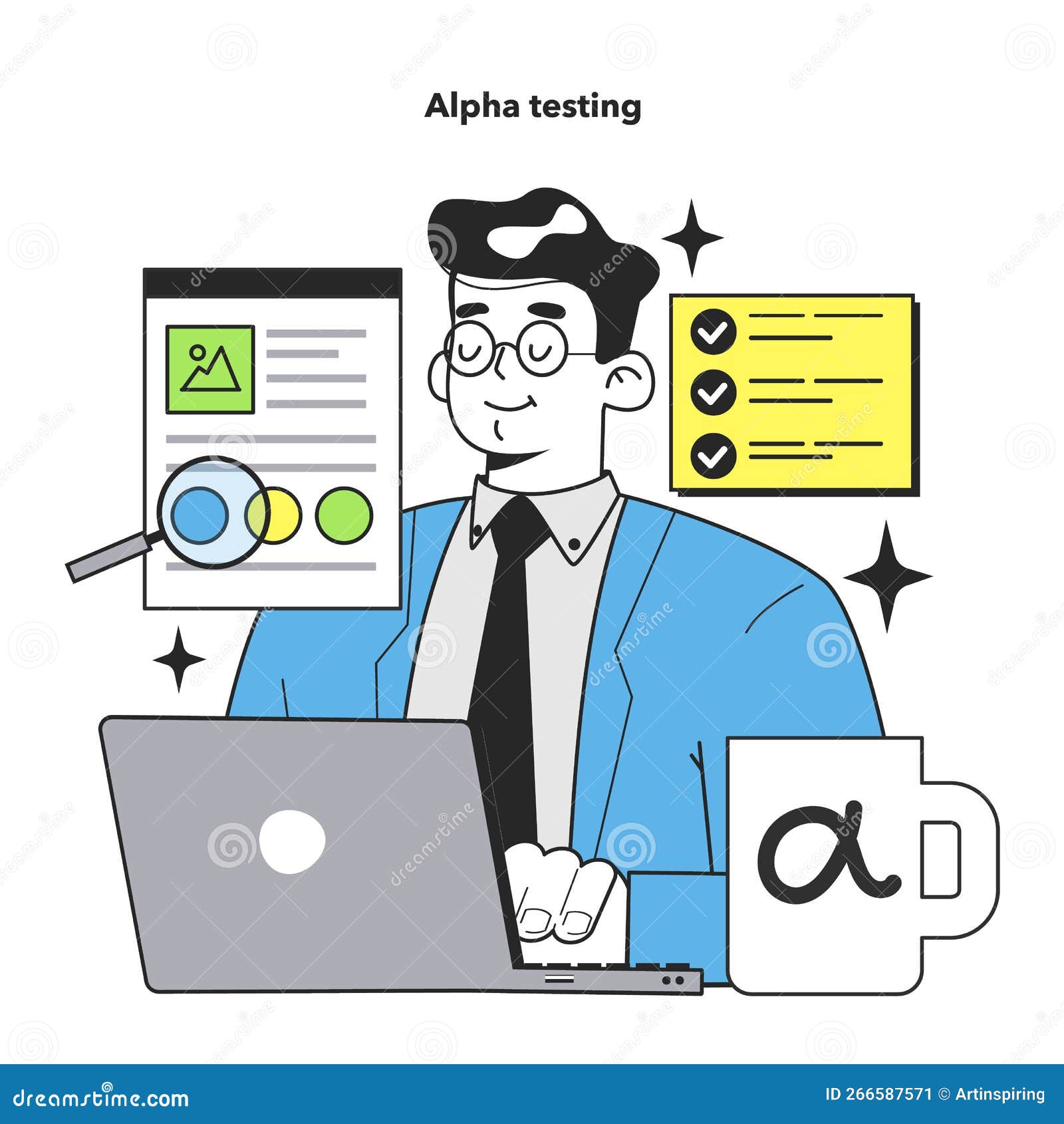 Alpha Testing Technique Software Testing Methodology Stock Vector