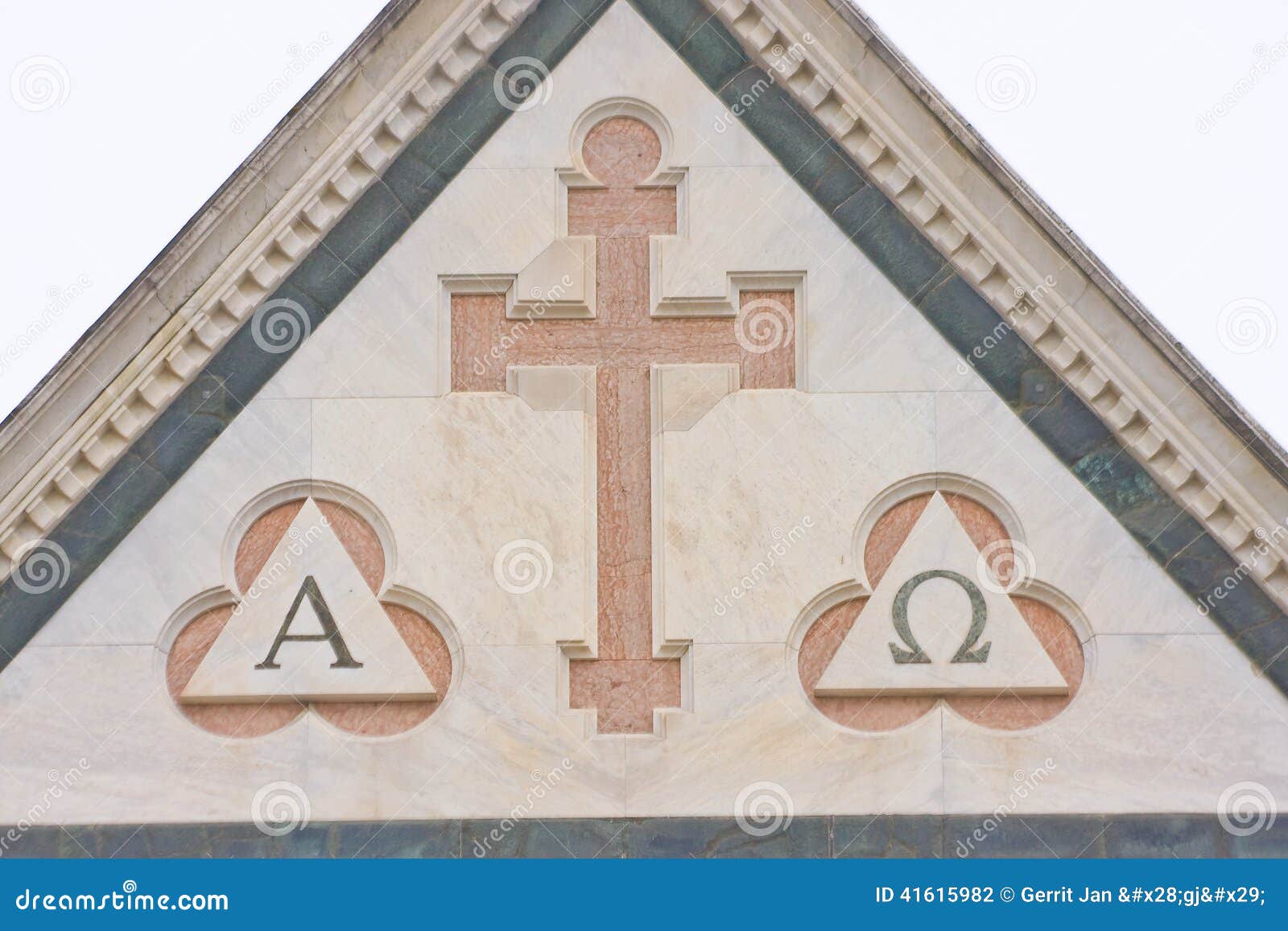 Alpha und Omega stockfoto. Bild von fassade, orange, kreuz - 41615982