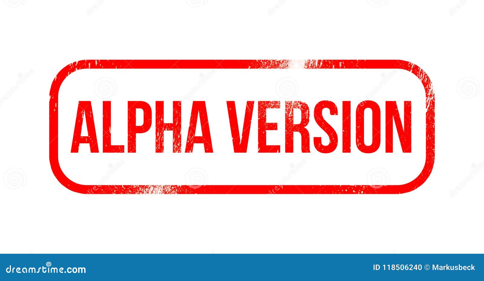 Alpha Version - Red Grunge Rubber, Stamp Stock Illustration ...