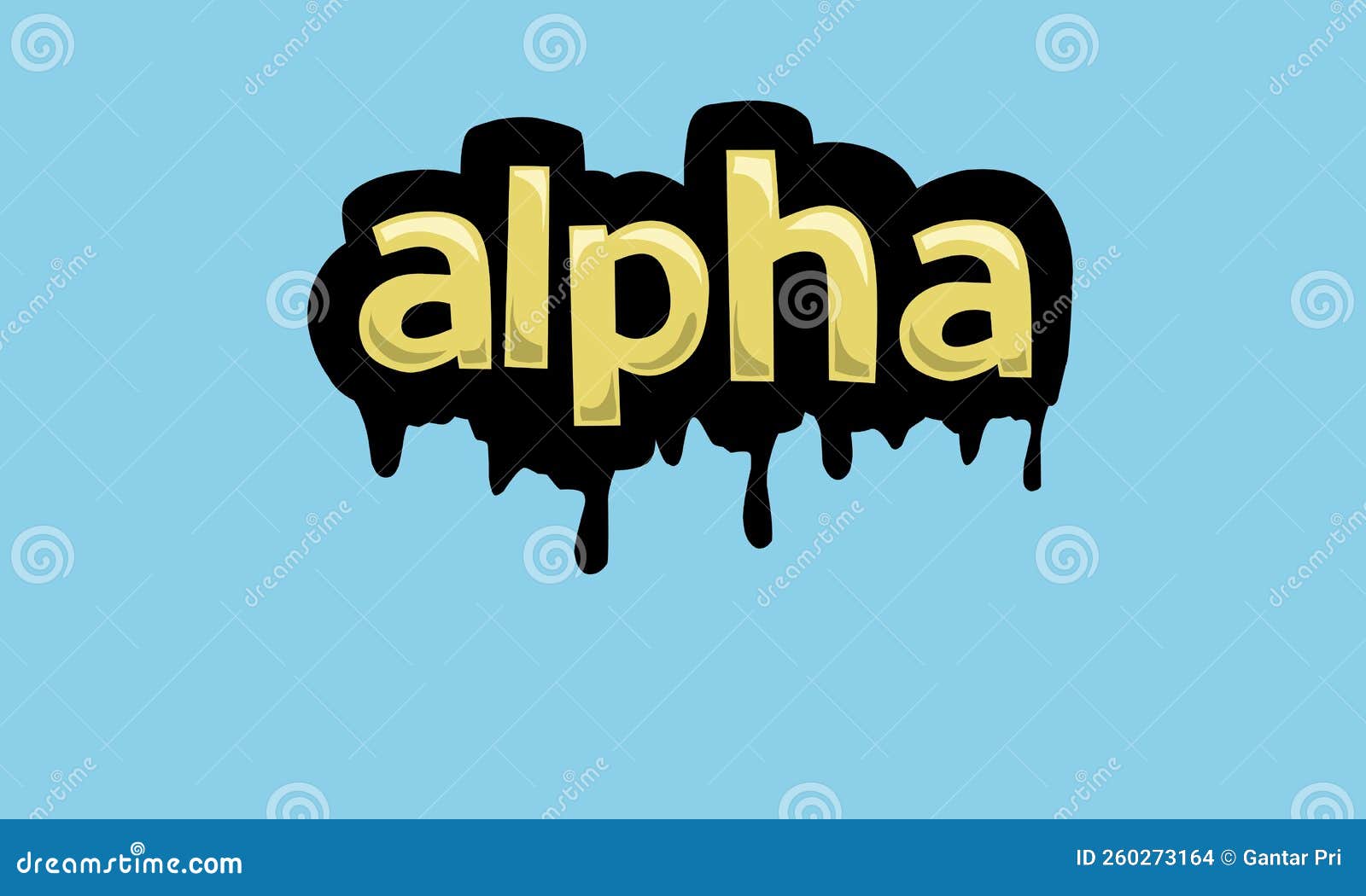 ALPHA Writing Vector Design on a Blue Background Stock Vector ...