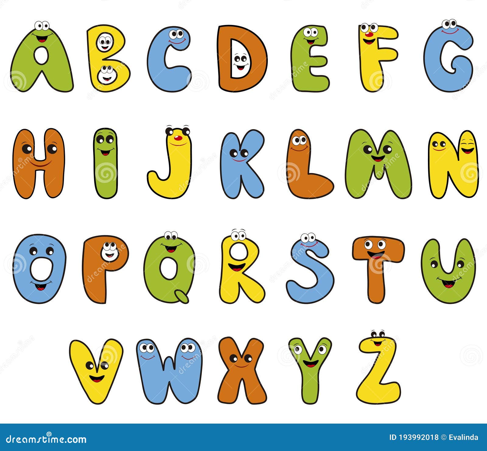 Alphabet Letters on a White Background. Stock Illustration ...