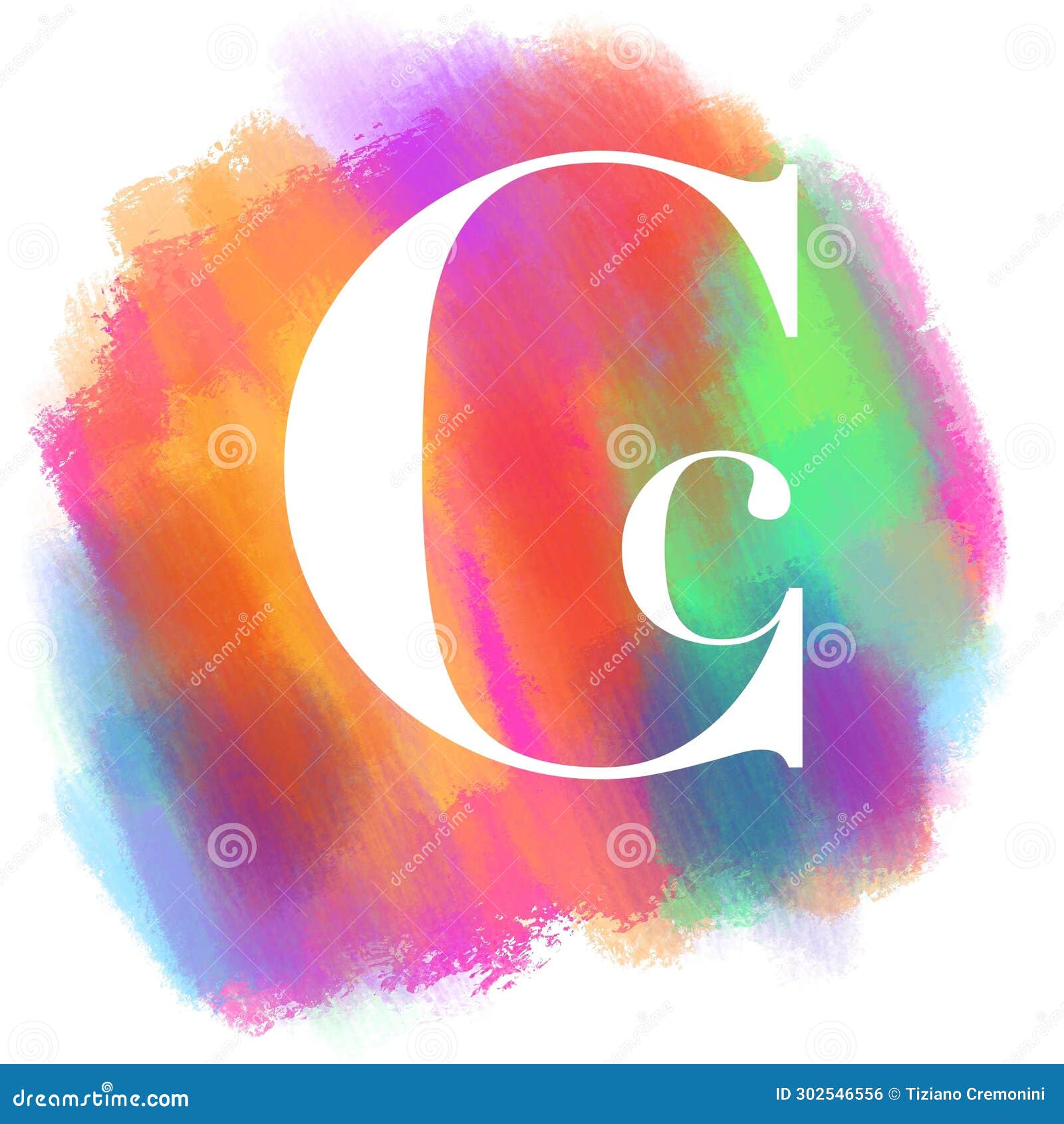 Alphabet, Set of White Letters on Multicolored Background, Digital ...