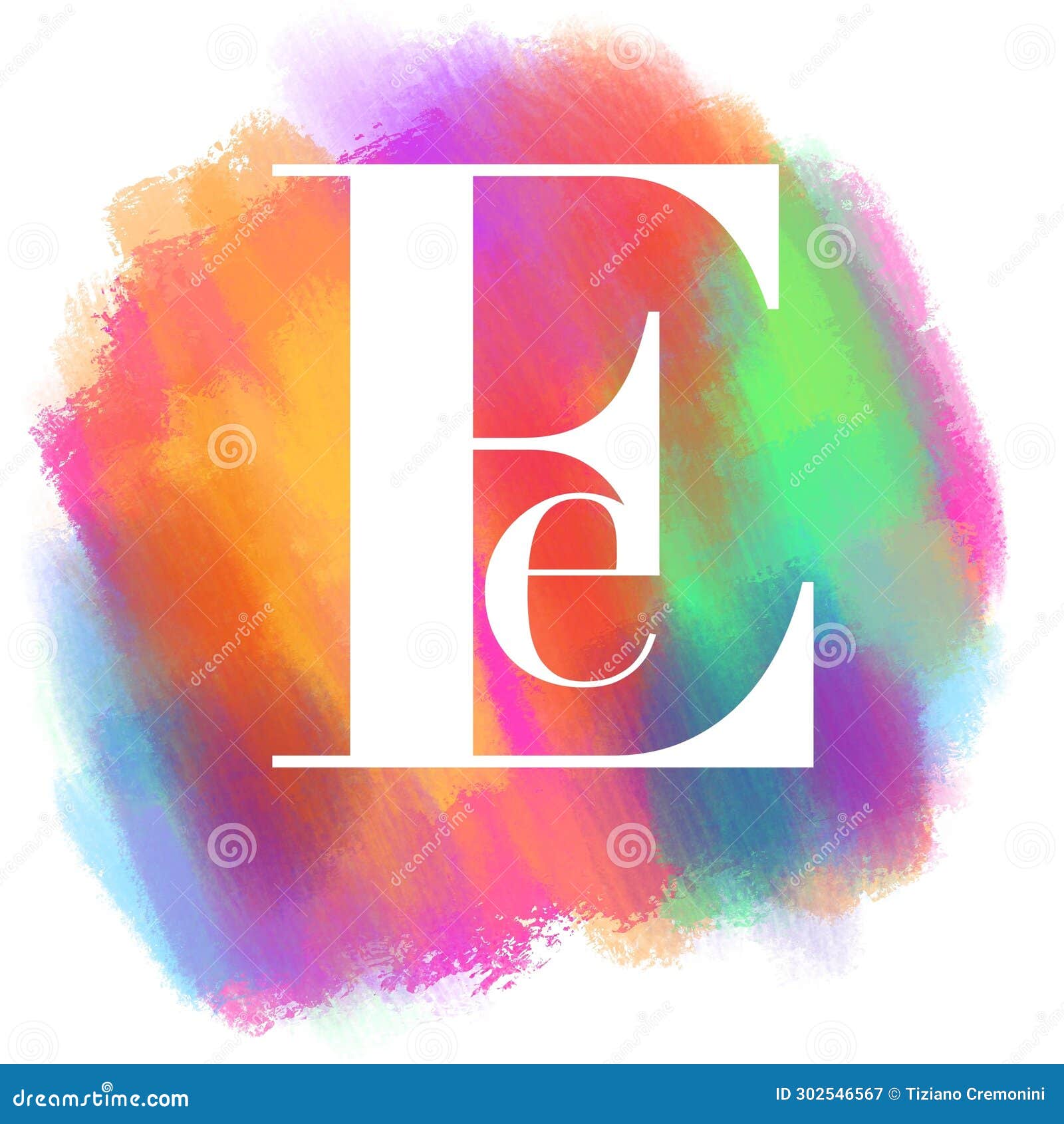 Alphabet, Set of White Letters on Multicolored Background, Digital ...