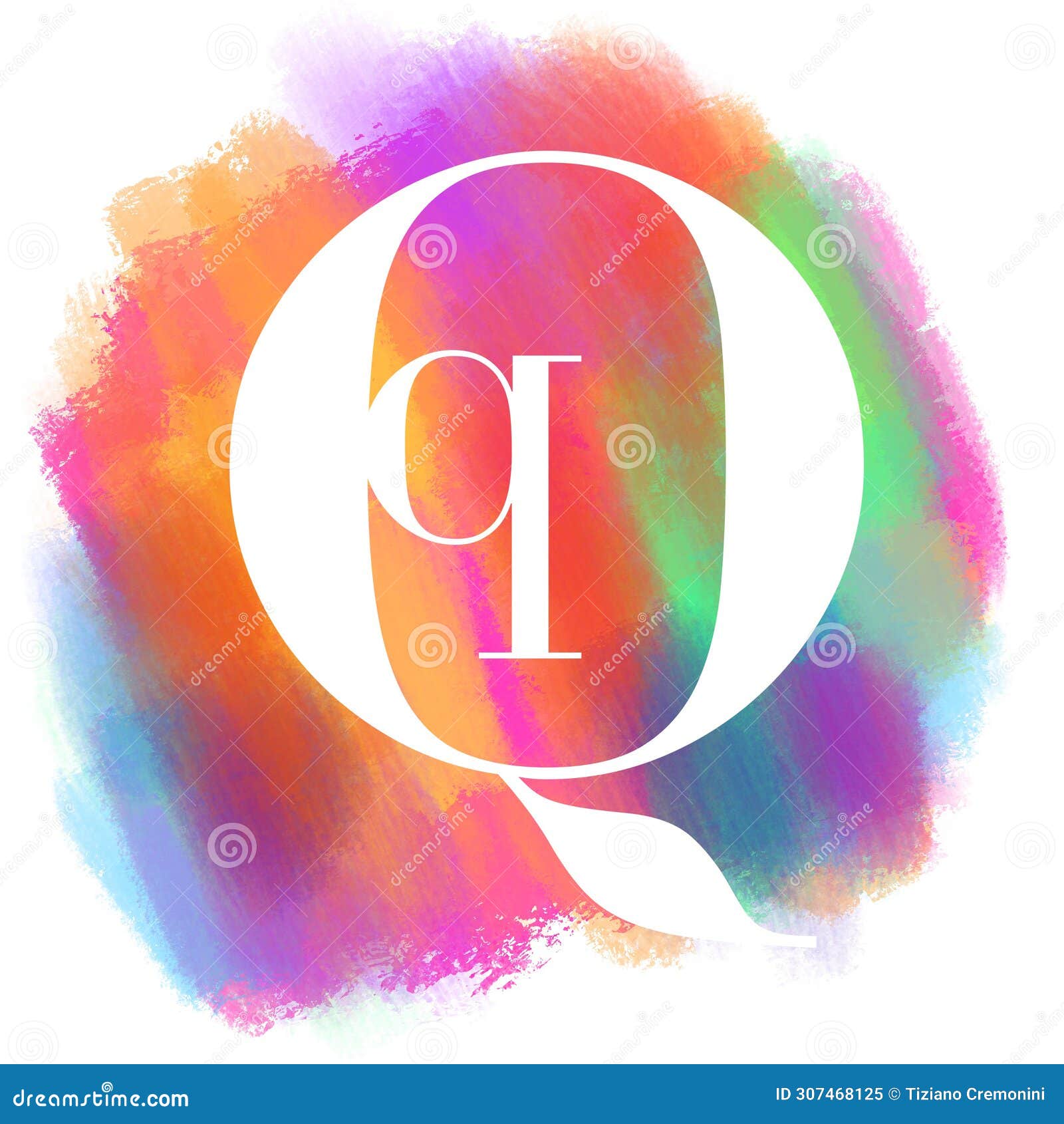 Set of White Letters on Multicolored Abstract Background, Pastel ...