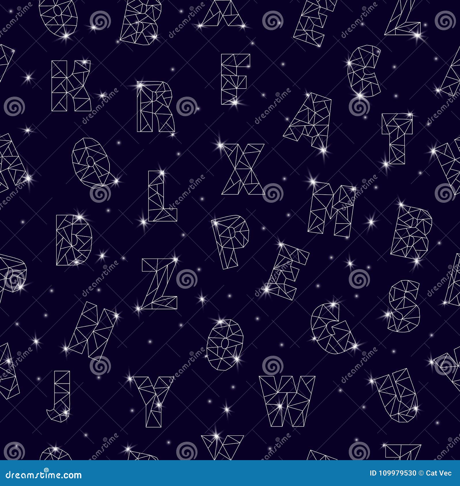 Alphabet ABC Seamless Pattern Vector Alphabetical Font Constellation ...