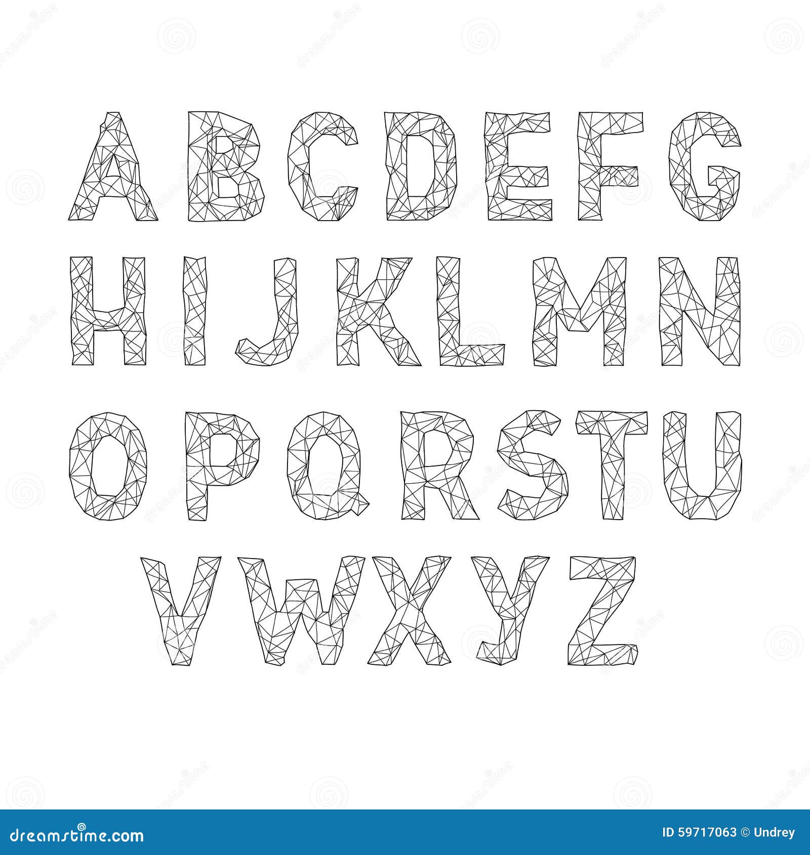 Alphabet Abc Vector Font. Type Letters Lowpoly Stock Vector ...