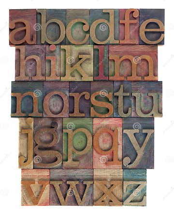 Alphabet Abstract - Letterpress Type Stock Image - Image of wood ...
