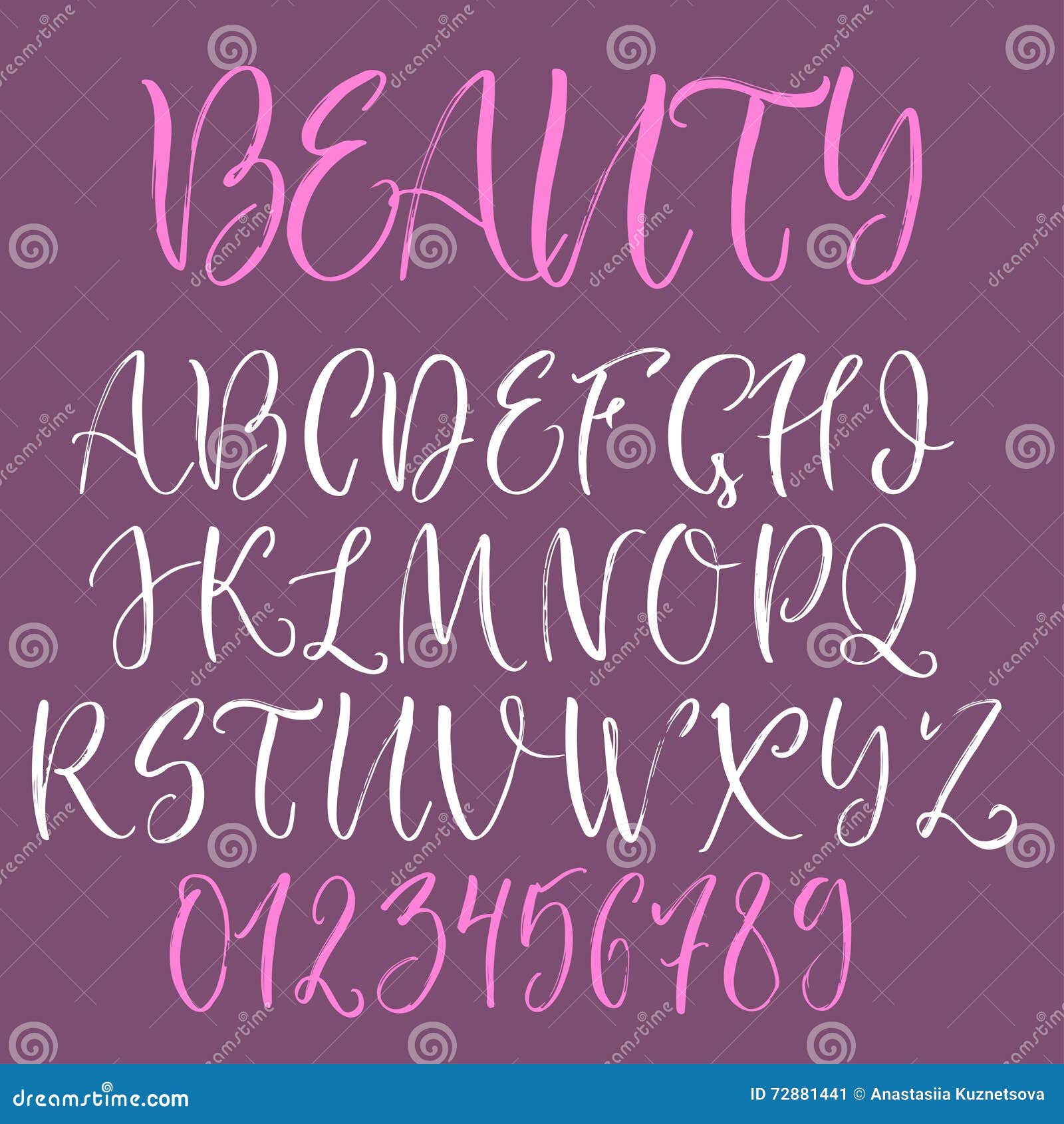 Alphabet Anglais Calligraphique Illustration de Vecteur - Illustration ...