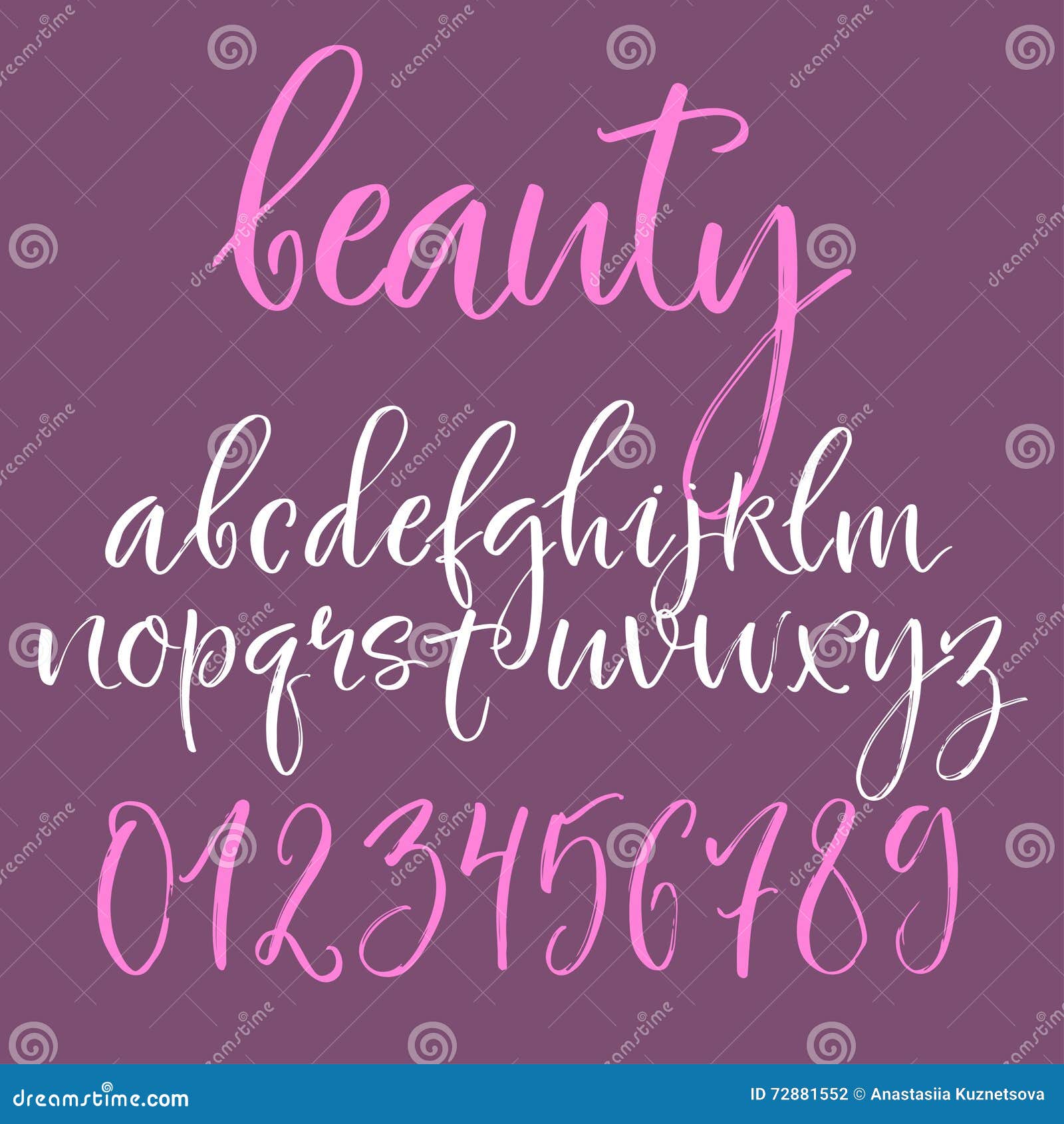 Alphabet Anglais Calligraphique Illustration de Vecteur - Illustration ...