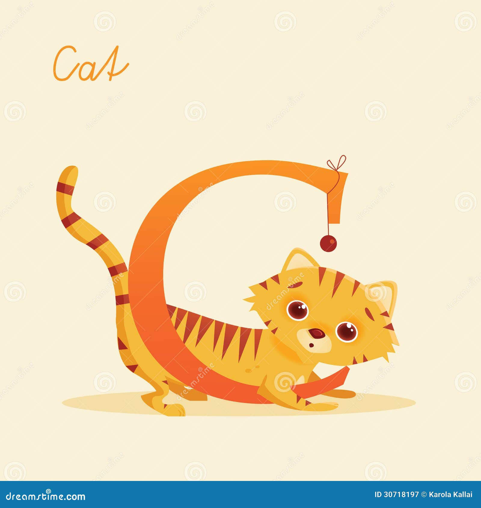 Alphabet Animal Avec Le Chat Illustration de Vecteur - Illustration du ...