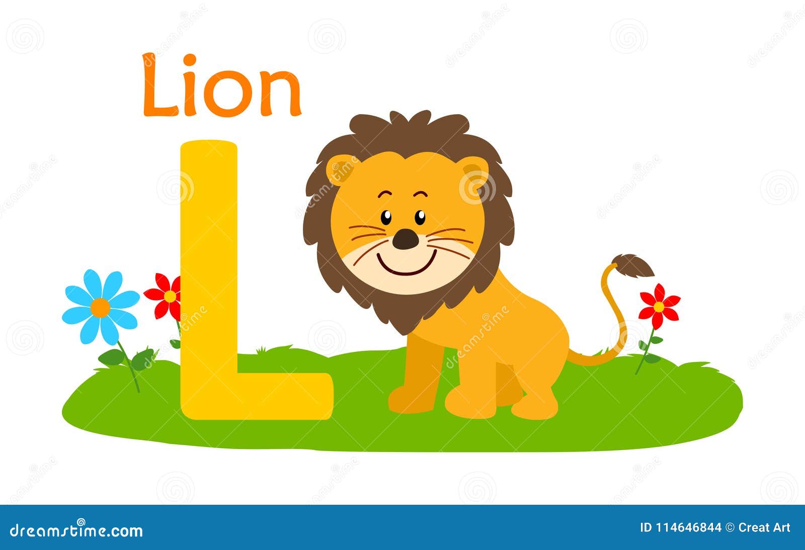Alphabet Animal L Letter L Lion Vektor Illustrationer - Illustration av ...