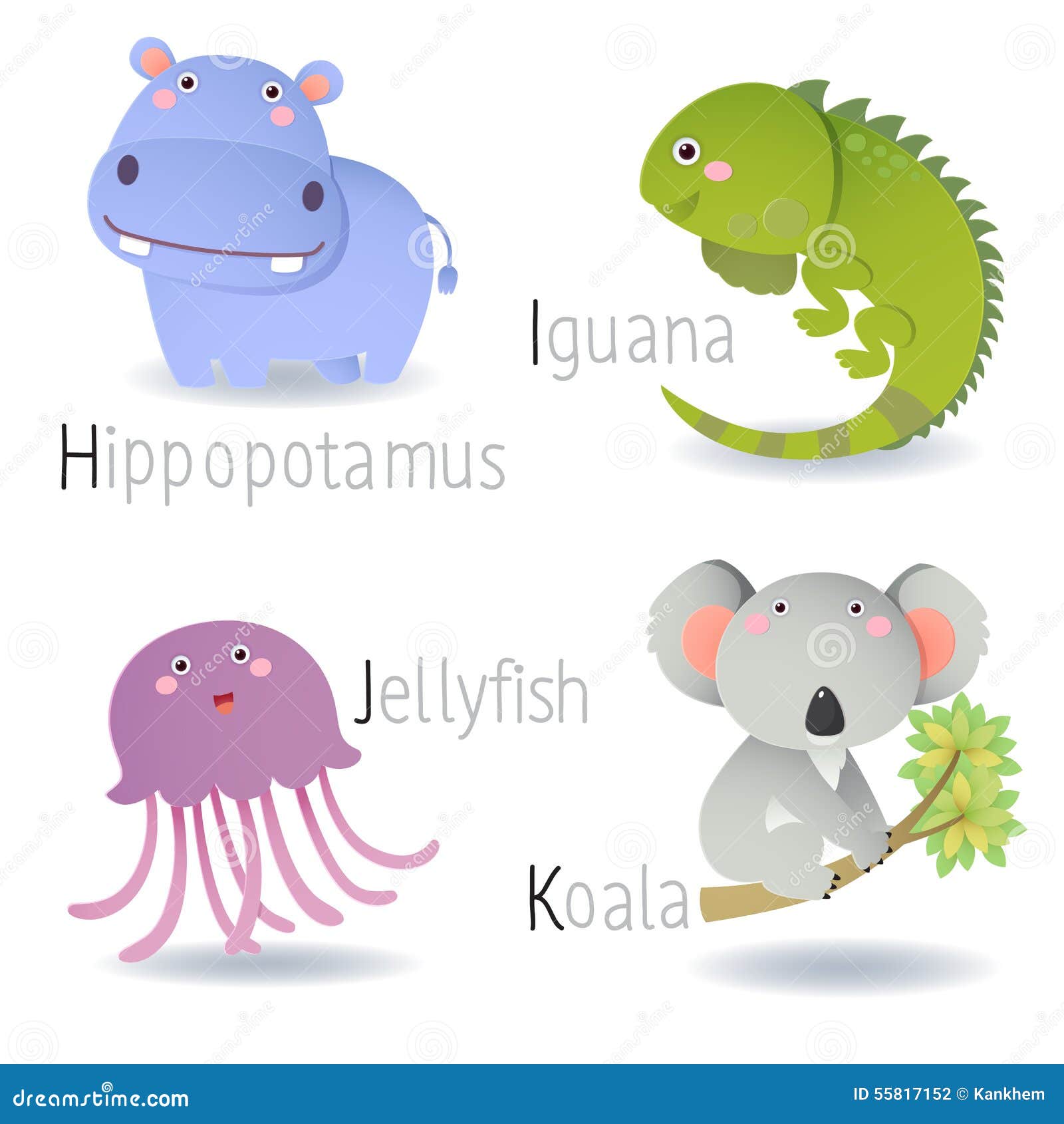 Alphabet with Animals from H To K Stock Vector - Illustration of school ...