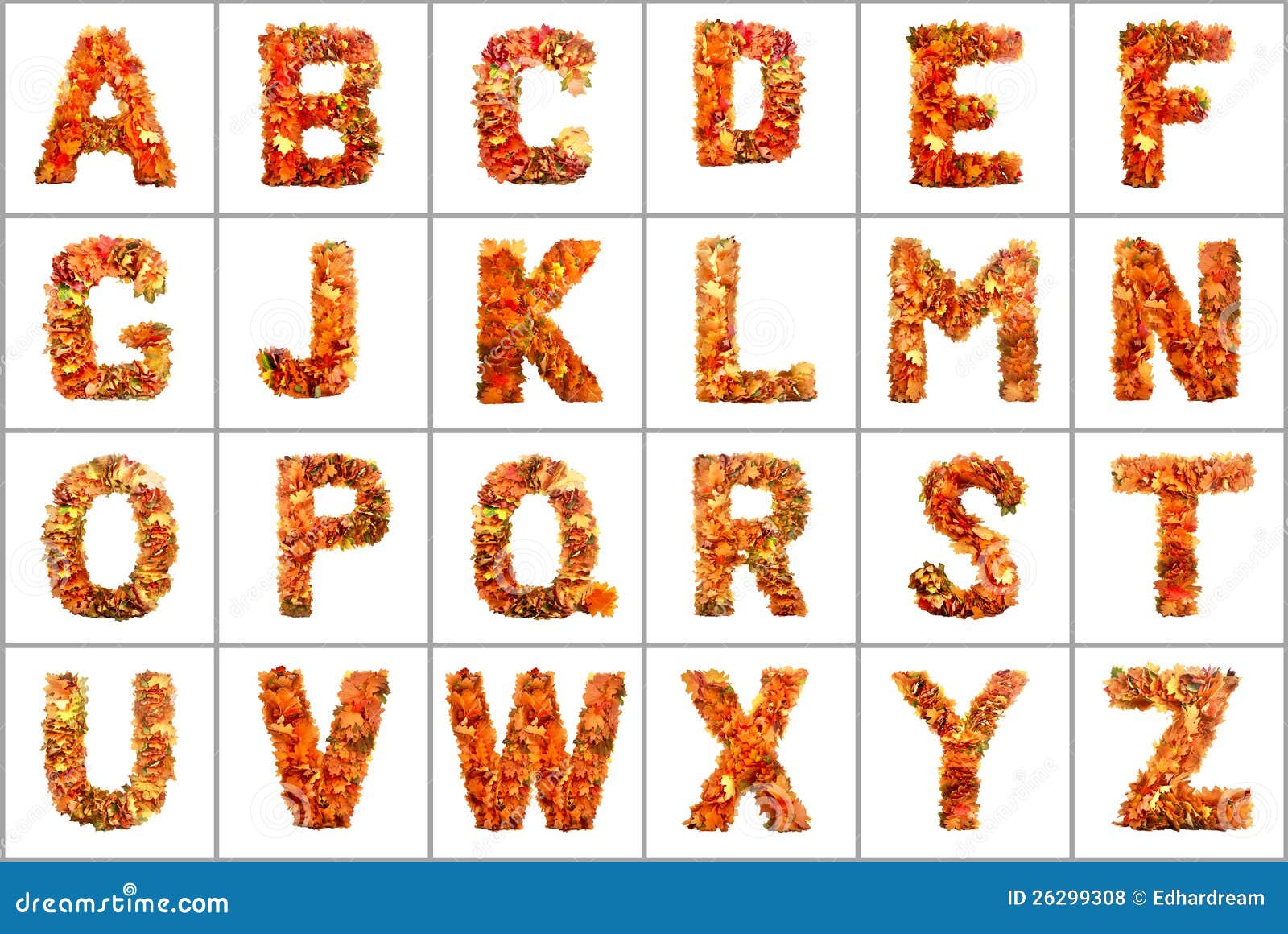 Alphabet Of Autumn Leaves Royalty Free Stock Photos - Image: 26299308
