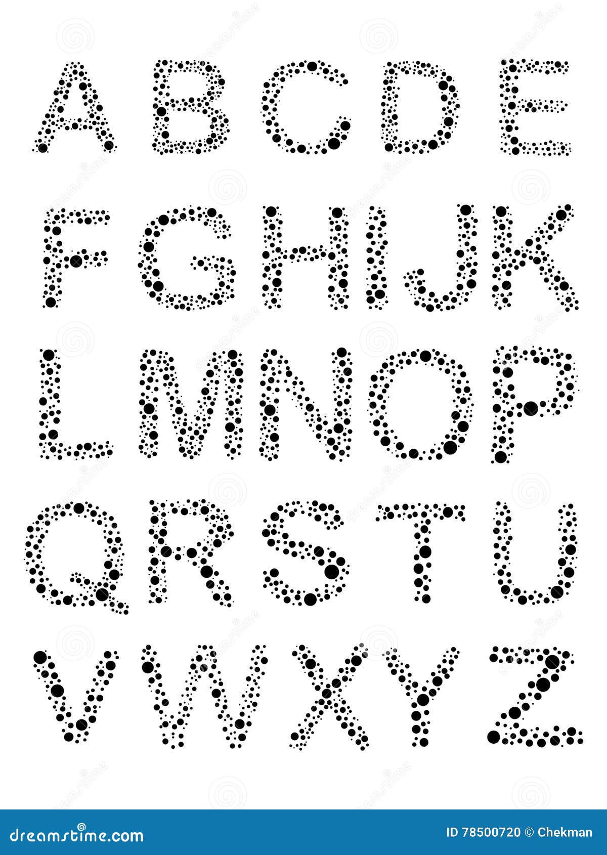 Alphabet Avec Des Lettres D'effet De Points Illustration Stock ...