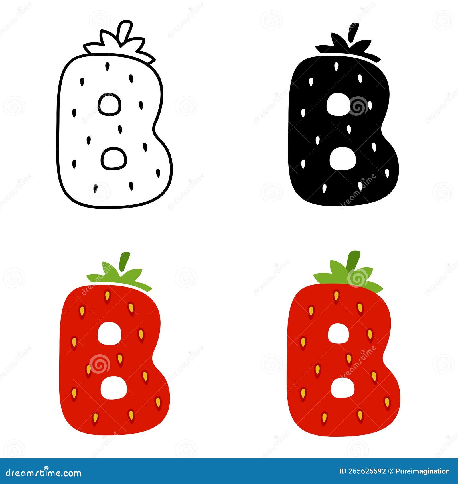 Alphabet B in Flat Style Isolated Stock Vector - Illustration of ...