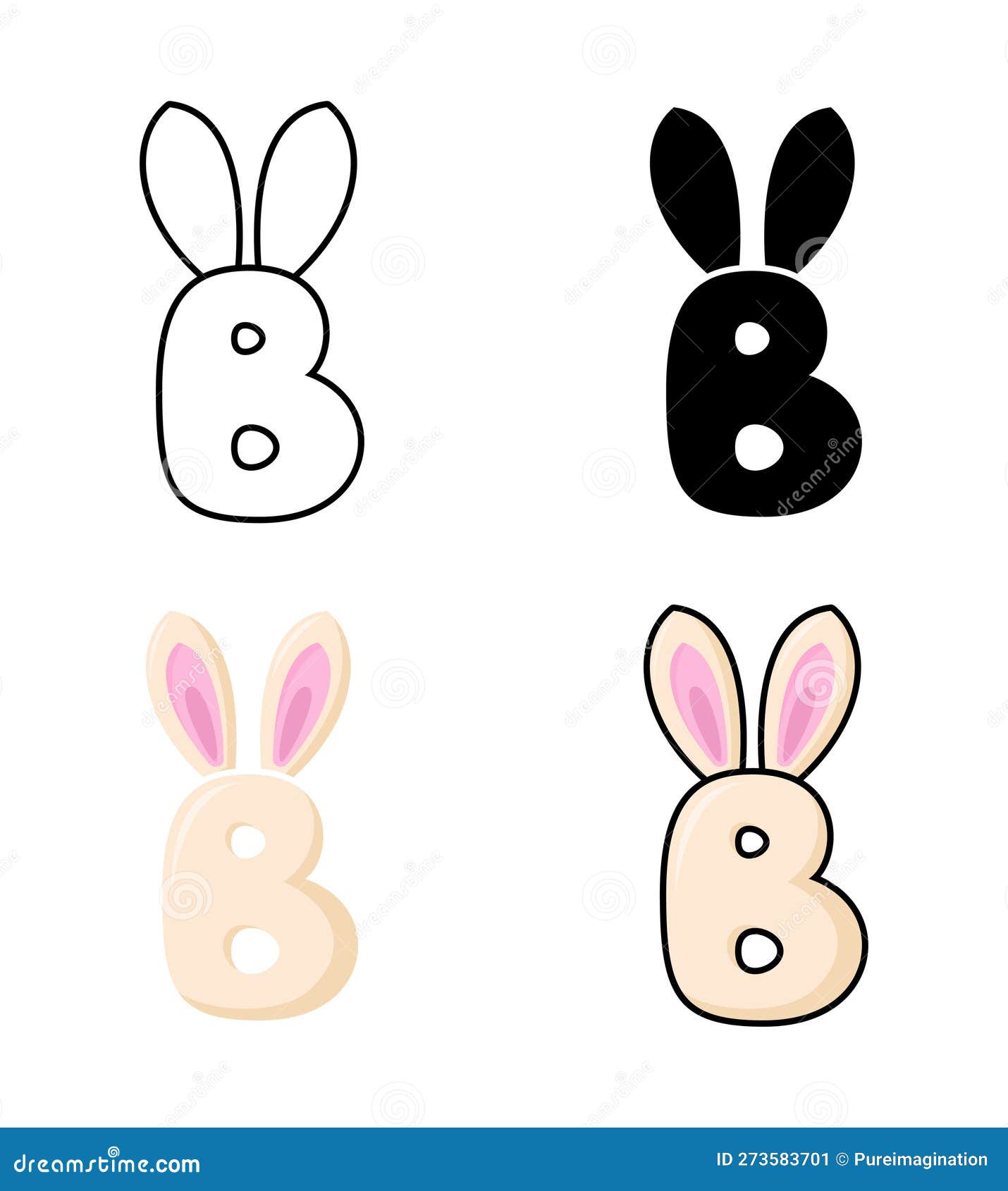 Alphabet B in Flat Style Isolated Stock Vector - Illustration of ...