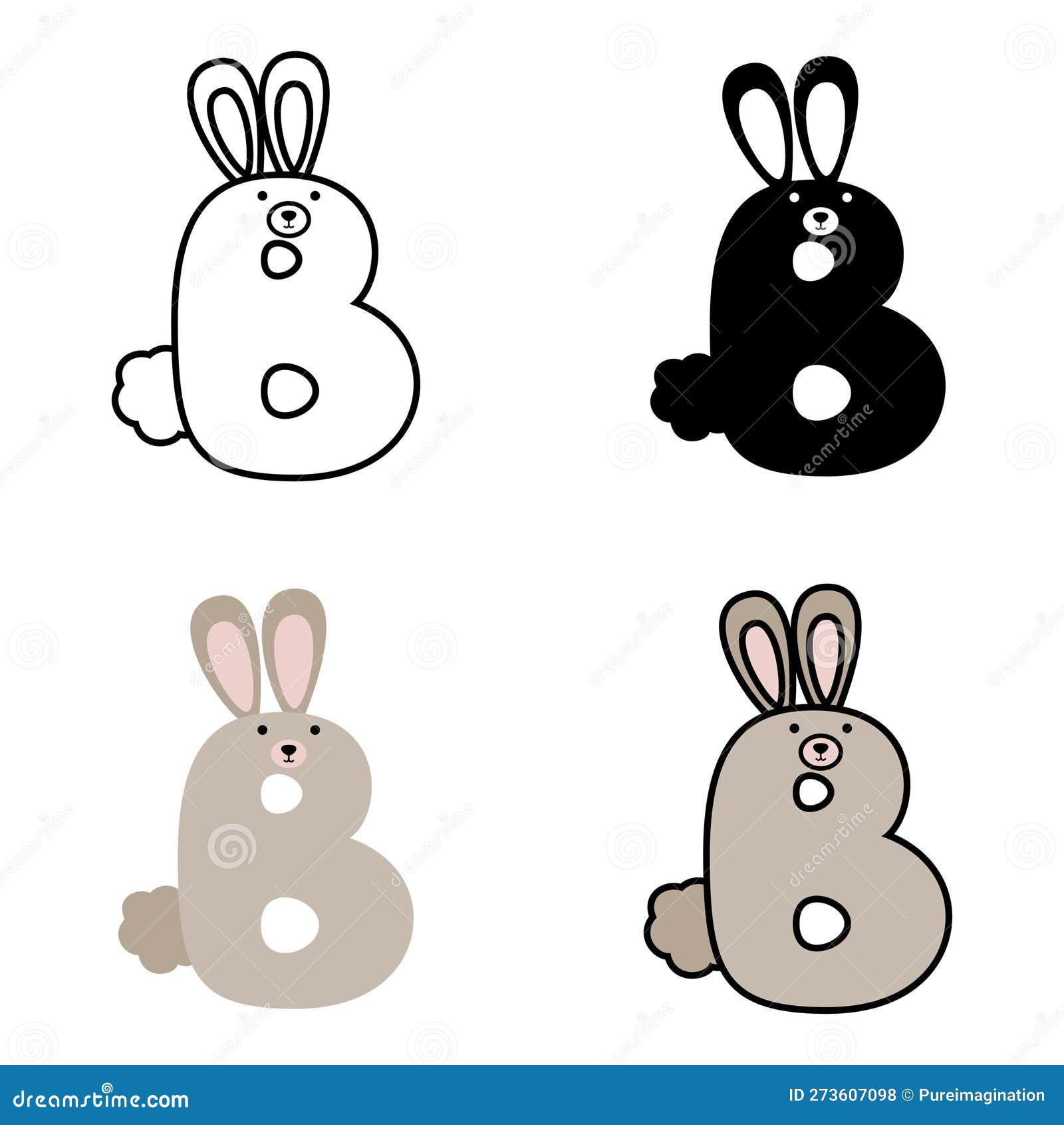 Alphabet B in Flat Style Isolated Stock Vector - Illustration of ...