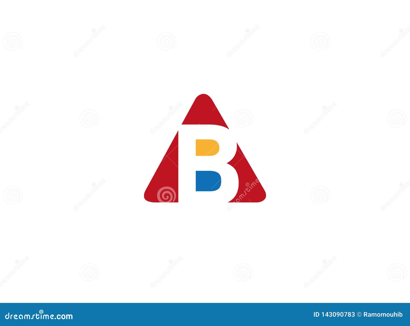 Alphabet B Inside a Triangle in Multi Colors for Logo Design Stock ...