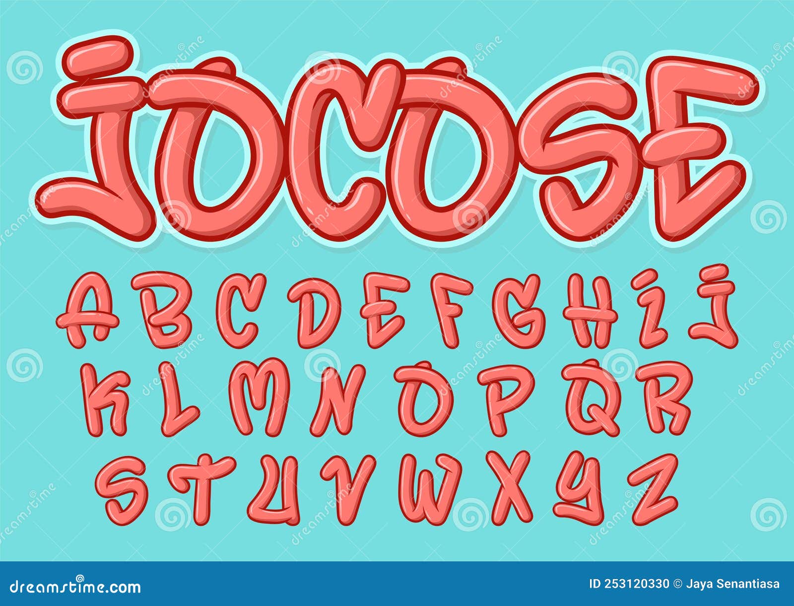 Alphabet Balloons Cute Graffiti Cartoon Vector Illustration ...