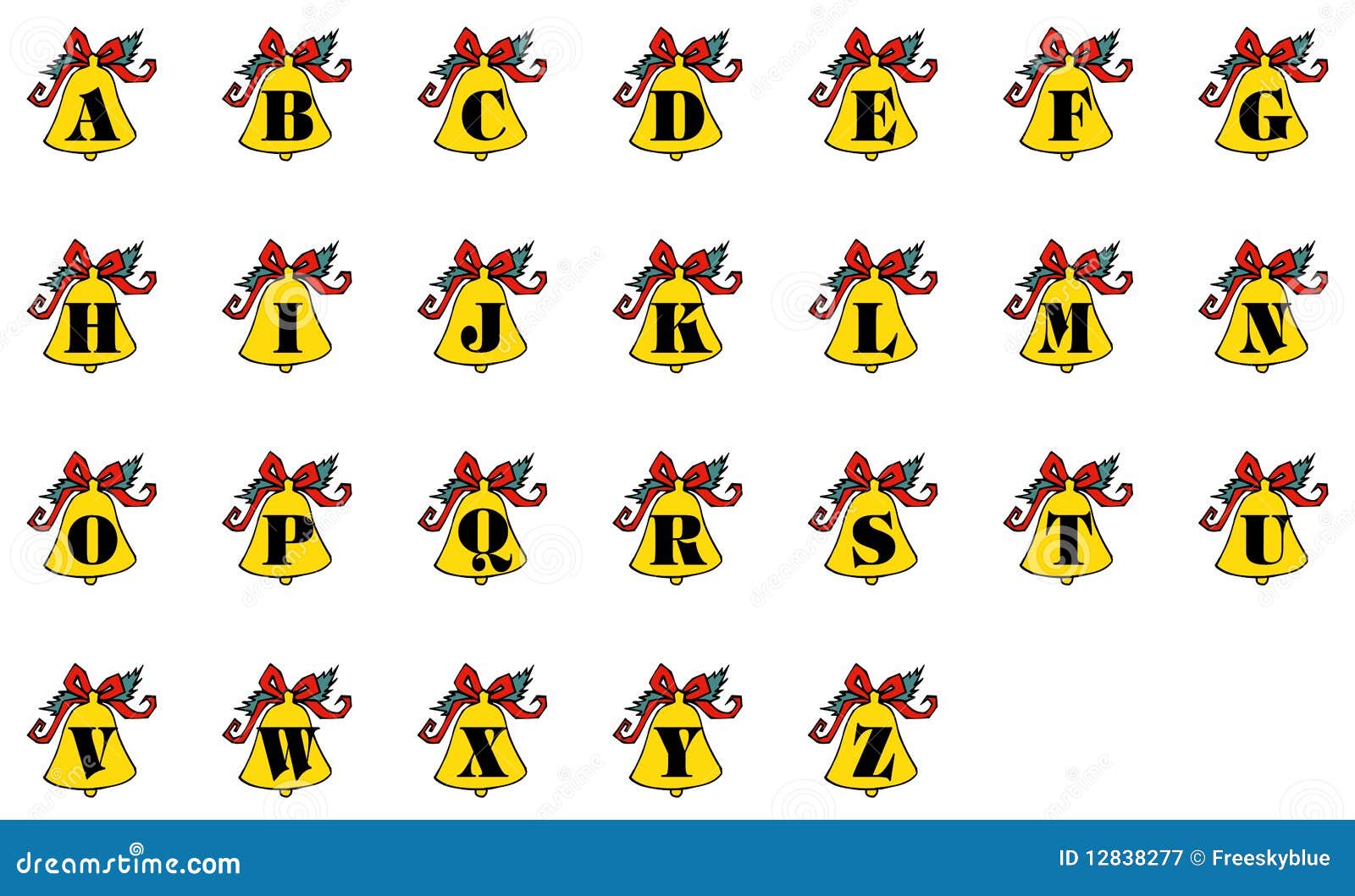 Alphabet and bell stock illustration. Illustration of gift - 12838277