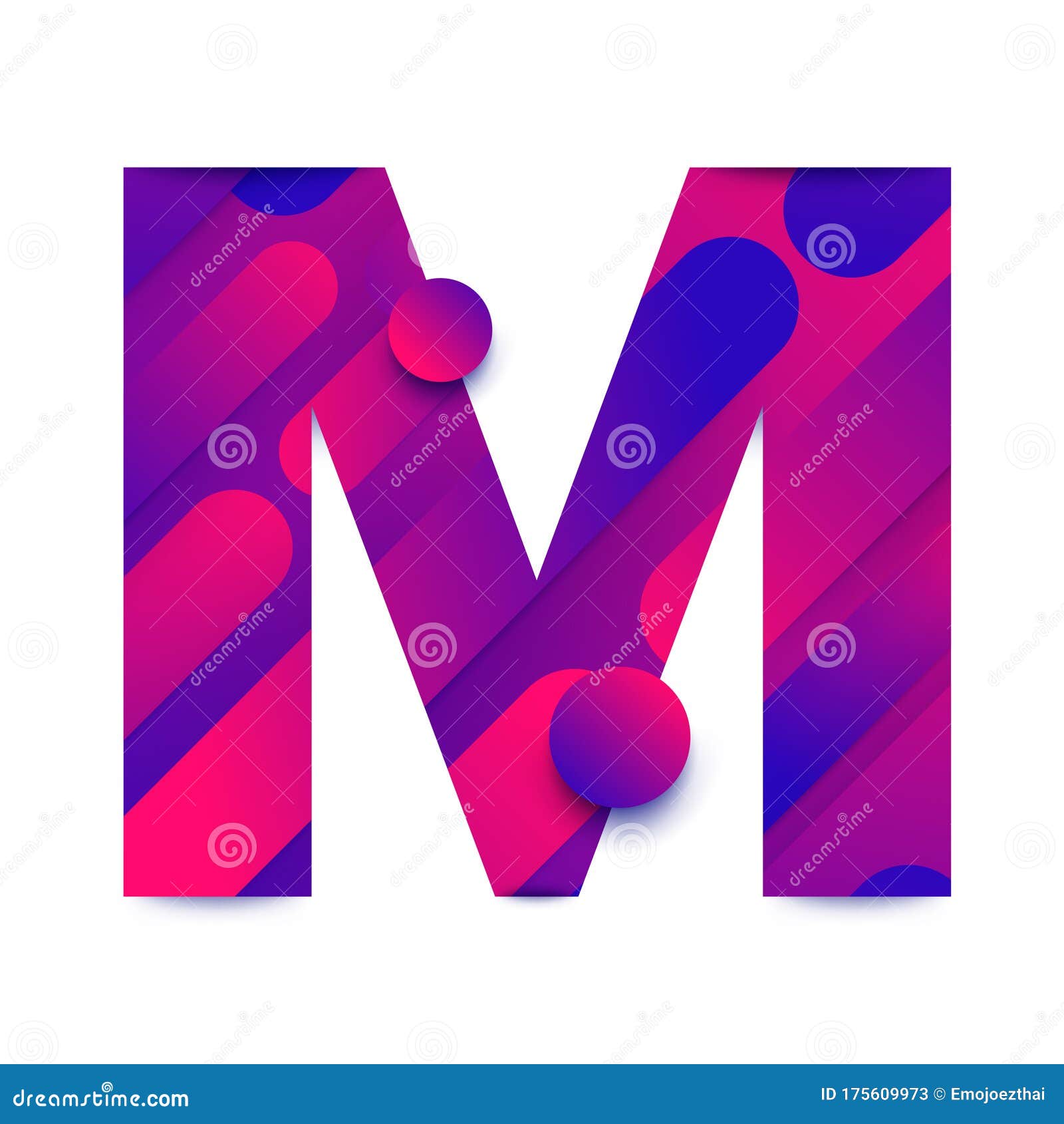 Alphabet BG Gradients M stock vector. Illustration of futuristic ...