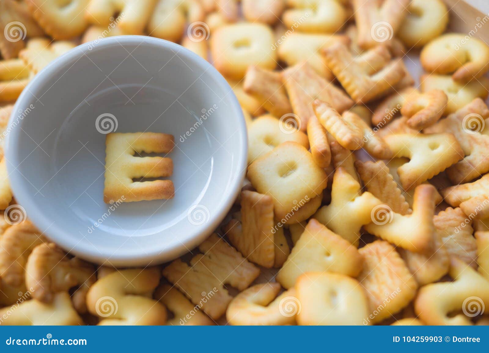 Alphabet Biscuit in Ceramic Cups Letters E Stock Image - Image of ...