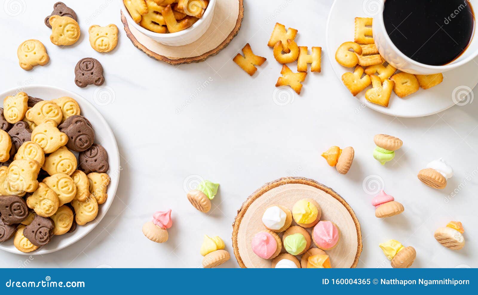 Alphabet Biscuits with Other Biscuits Stock Image - Image of baked ...