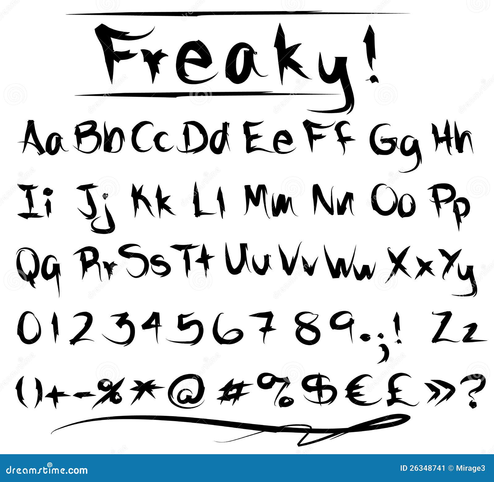 Alphabet bizarre de fonte illustration stock. Illustration du alphabet ...