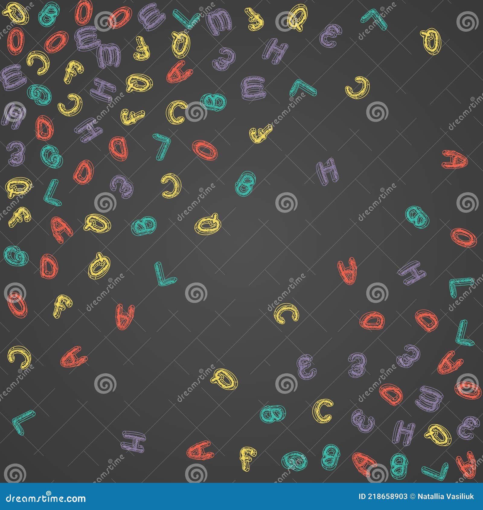 Alphabet Blackboard Vector Black Background Stock Vector - Illustration ...