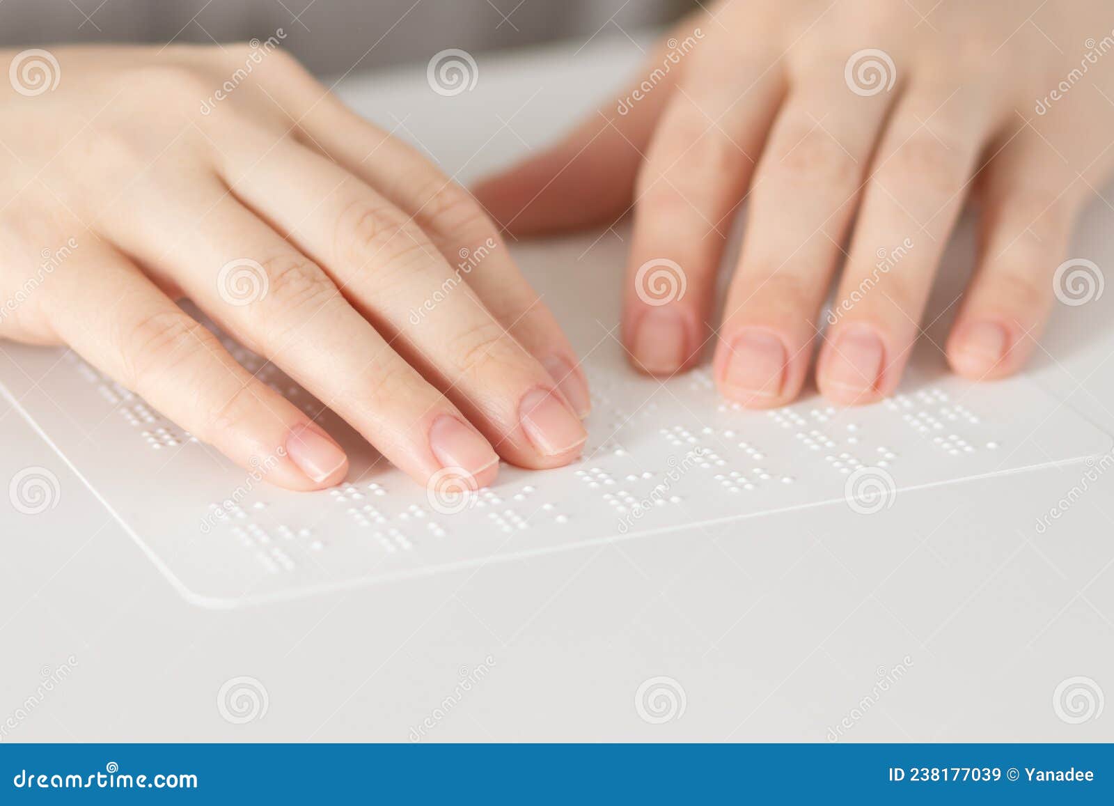 Alphabet of the Blind, Hands Touch a Sheet with Raised Letters Stock ...