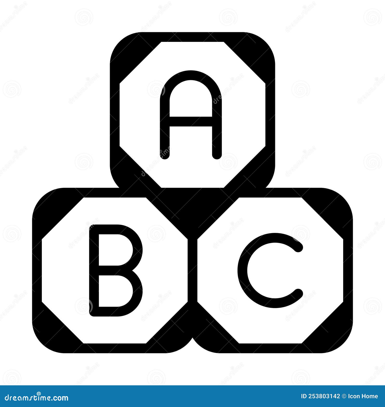 Alphabet blocks, ABC icon stock vector. Illustration of shape - 253803142