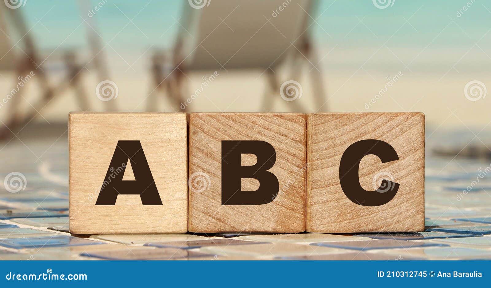 Alphabet Blocks ABC. Ocean Landscape Stock Image - Image of letter ...