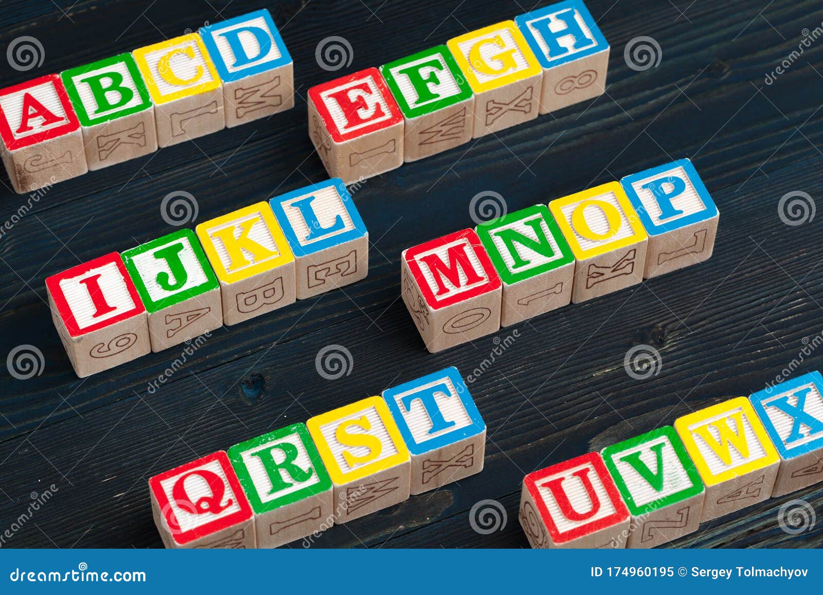 Alphabet Blocks ABC on Wooden Table. Creative Photo. Stock Image ...