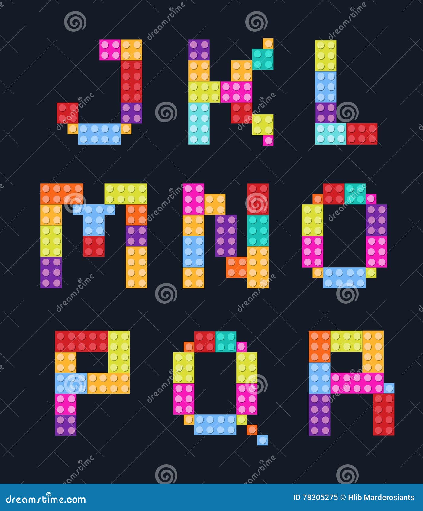 Alphabet Blocks Color Style Set. Illustration Stock Illustration ...