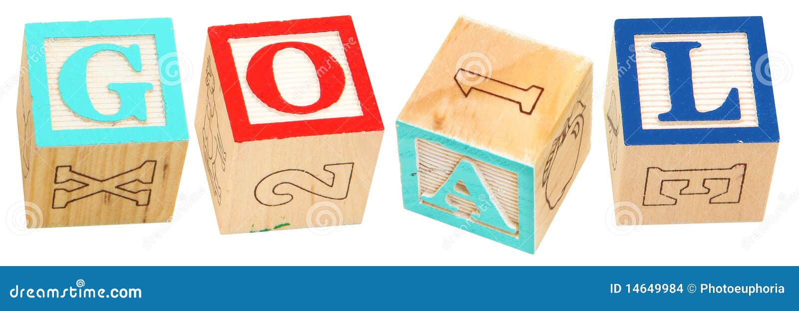 Alphabet Blocks GOAL stock photo. Image of elementary - 14649984