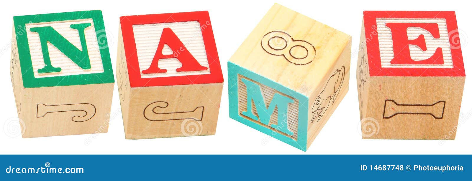 Alphabet Blocks NAME stock photo. Image of wood, word - 14687748