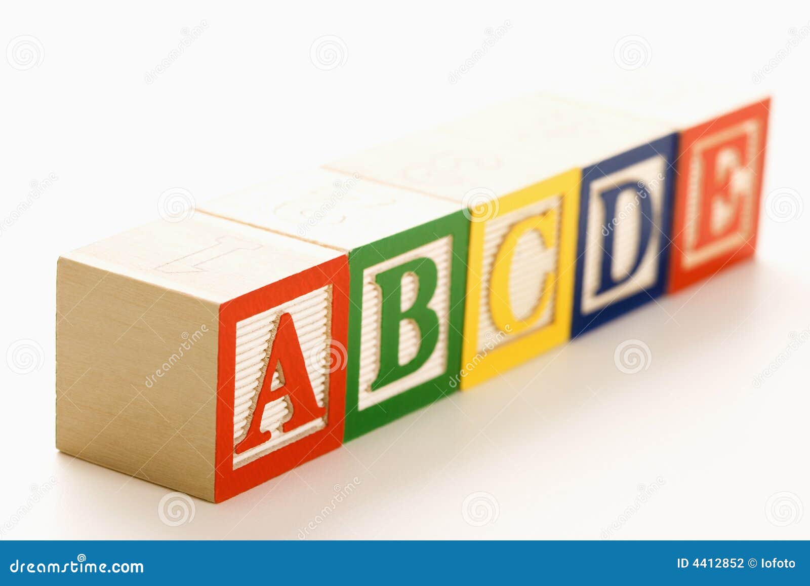 Alphabet blocks in a row. stock photo. Image of communication - 4412852
