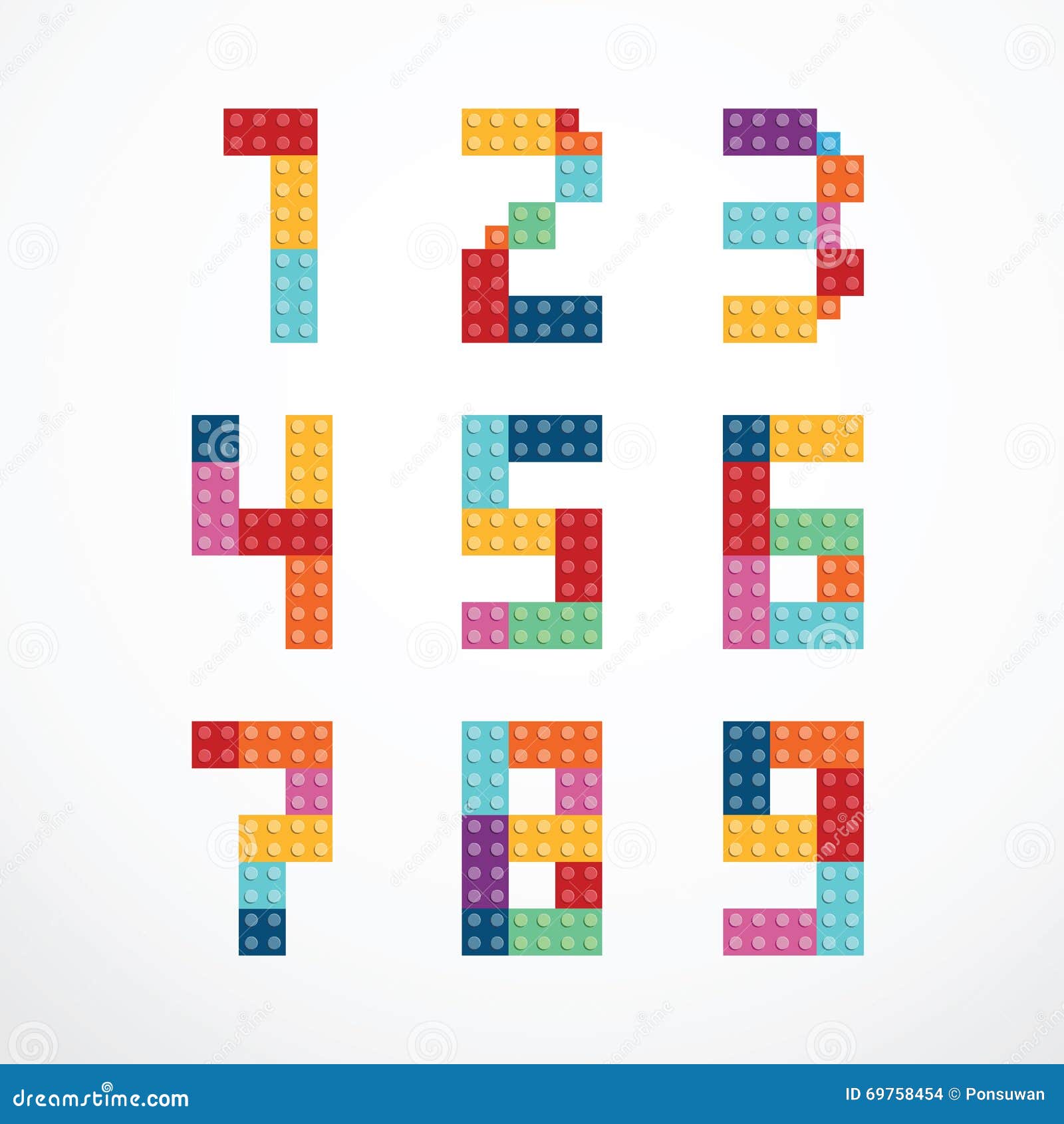 Alphabet Blocks Style Vector Set. Stock Vector - Illustration of blue ...