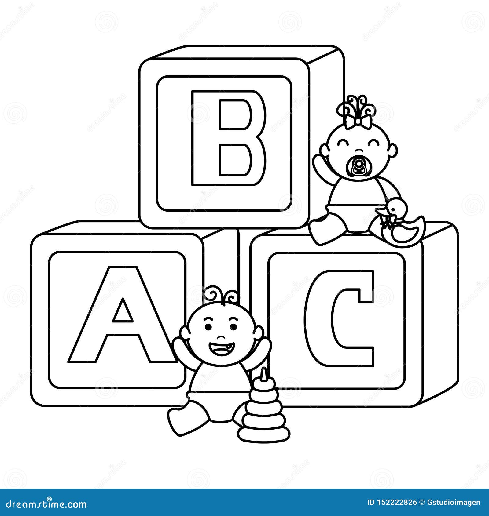 Baby Blocks Coloring Page