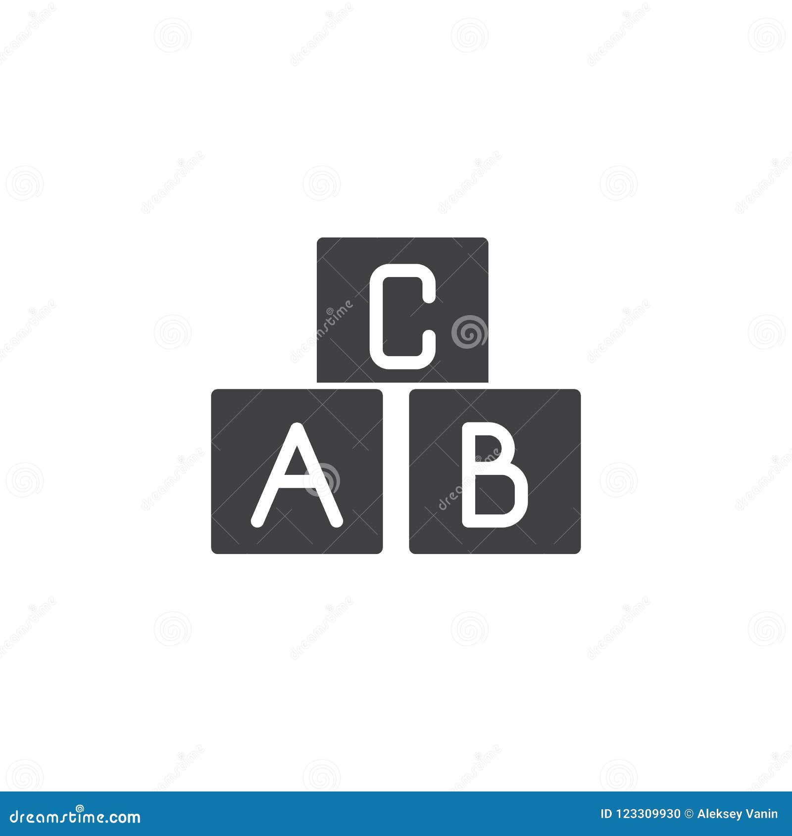 Alphabet Blocks Vector Icon Stock Vector - Illustration of school, baby ...