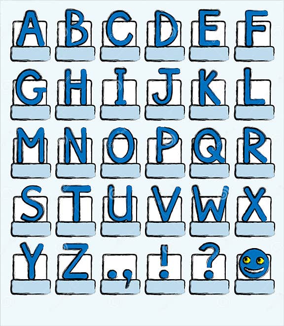 Alphabet blue stock vector. Illustration of graphic, happy - 14052758