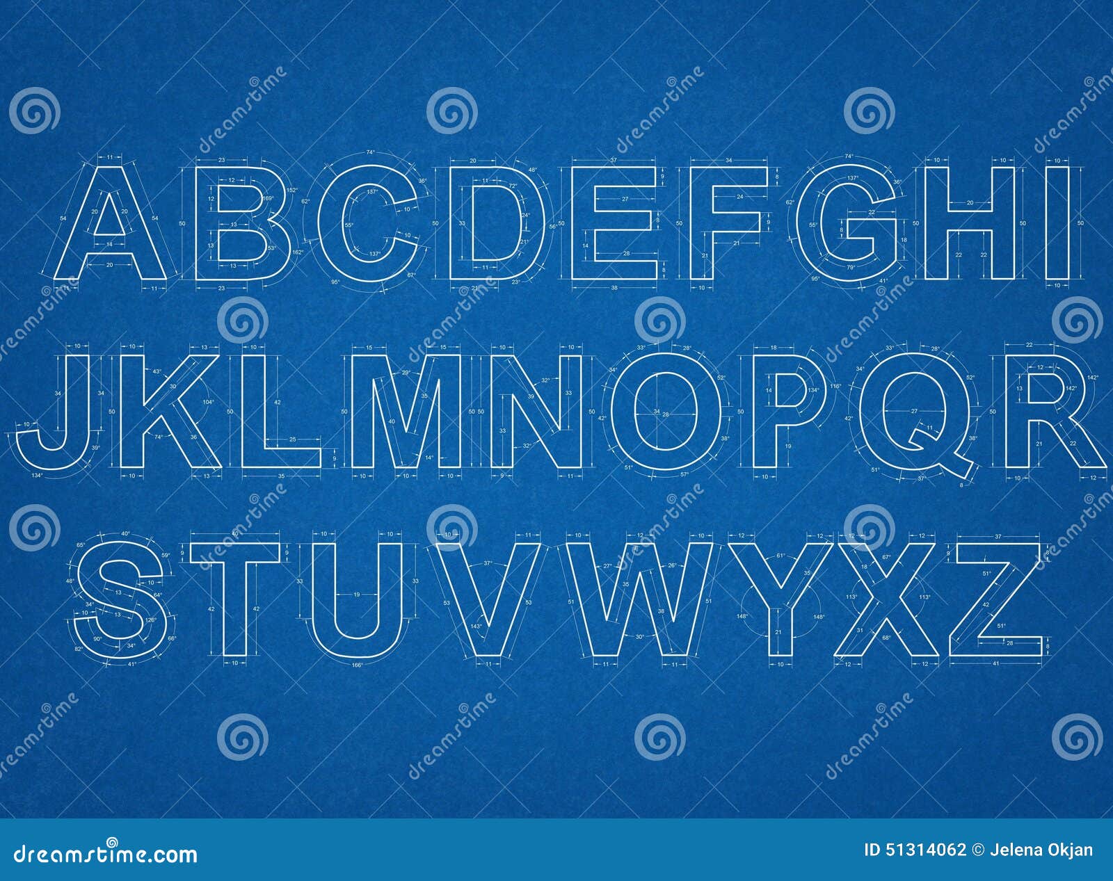 Alphabet blueprint stock illustration. Illustration of explosion - 51314062
