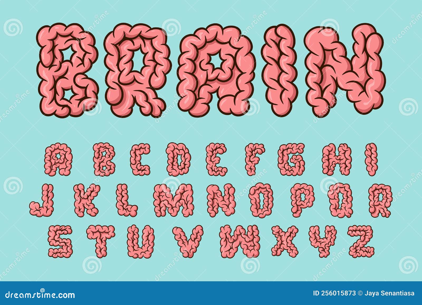 Alphabet Brain Cartoon Vector Illustration Stock Vector - Illustration ...