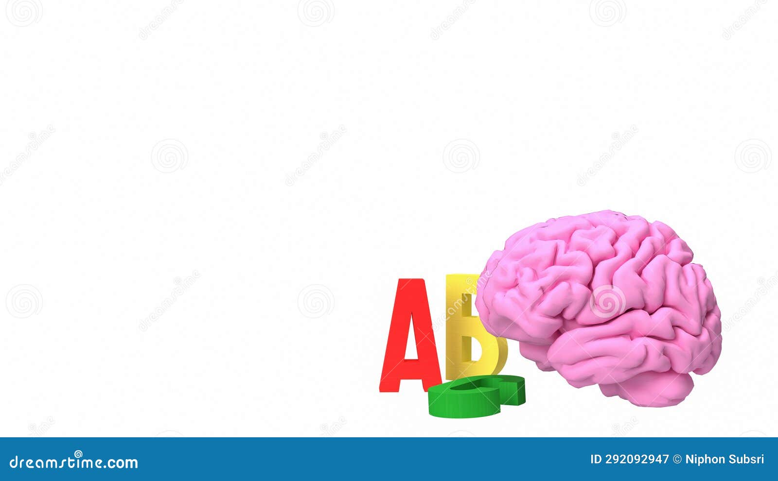 The Alphabet and Brain for Education or Sci Concept 3d Rendering Stock ...