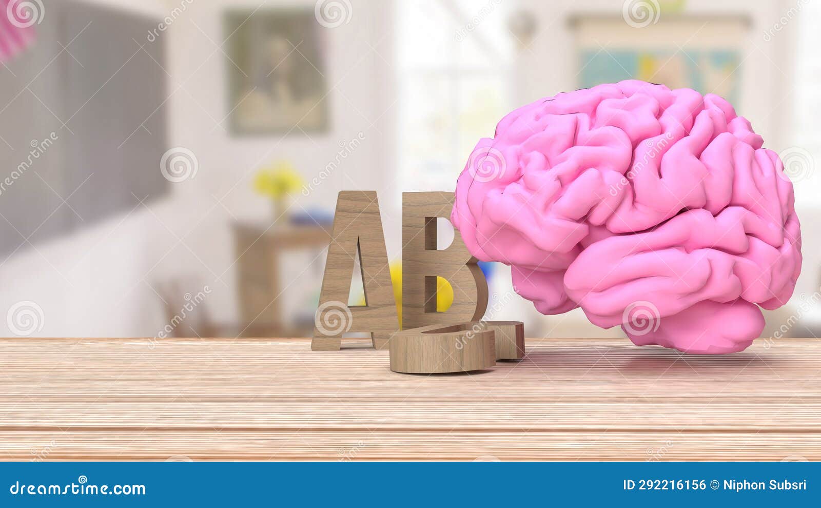 The Alphabet and Brain for Education or Sci Concept 3d Rendering Stock ...