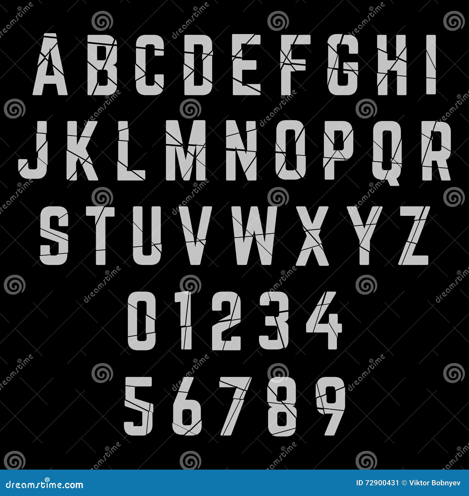 Alphabet broken font stock vector. Illustration of script - 72900431