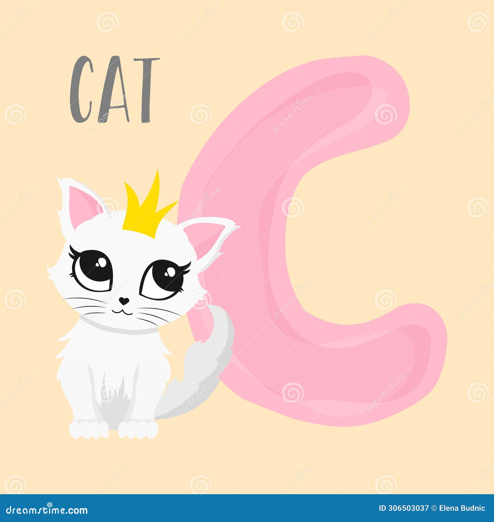 ALPHABET C CAT Vector Educational Stock Vector - Illustration of ...