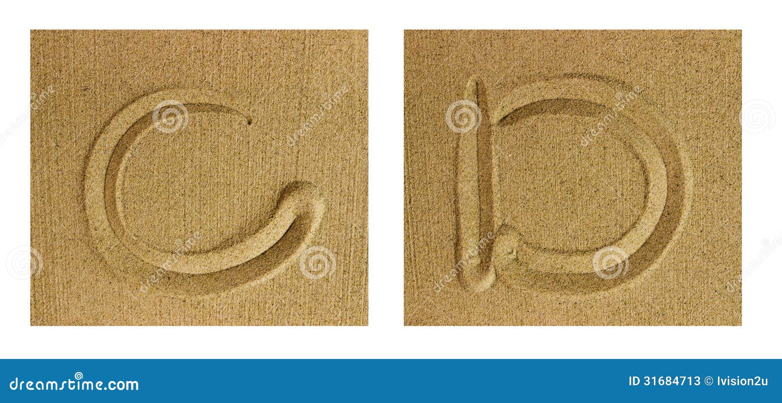 Alphabet C-D on sand stock image. Image of background - 31684713