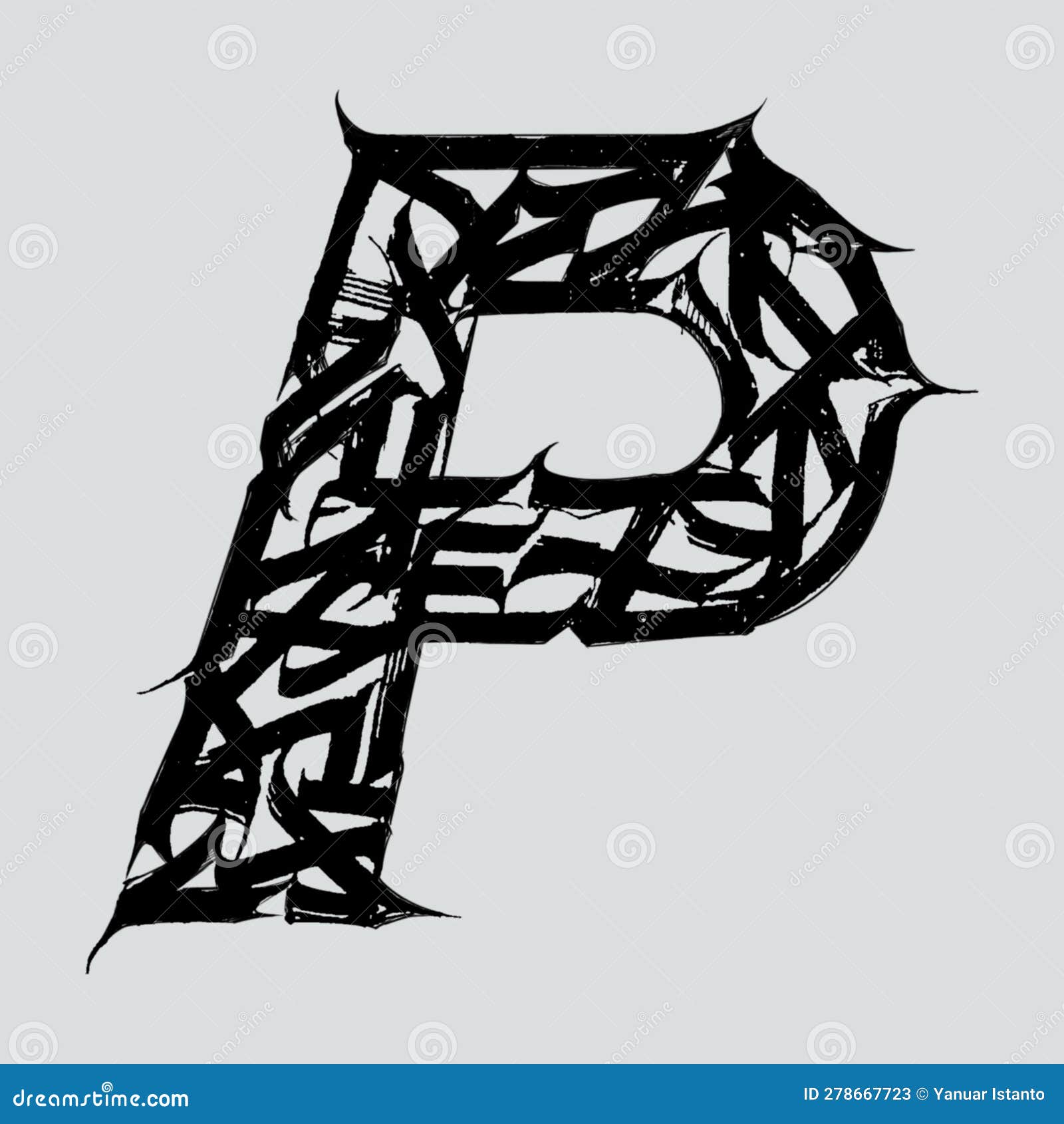 Alphabet Calligraffiti Lettre P Illustration Stock - Illustration du ...