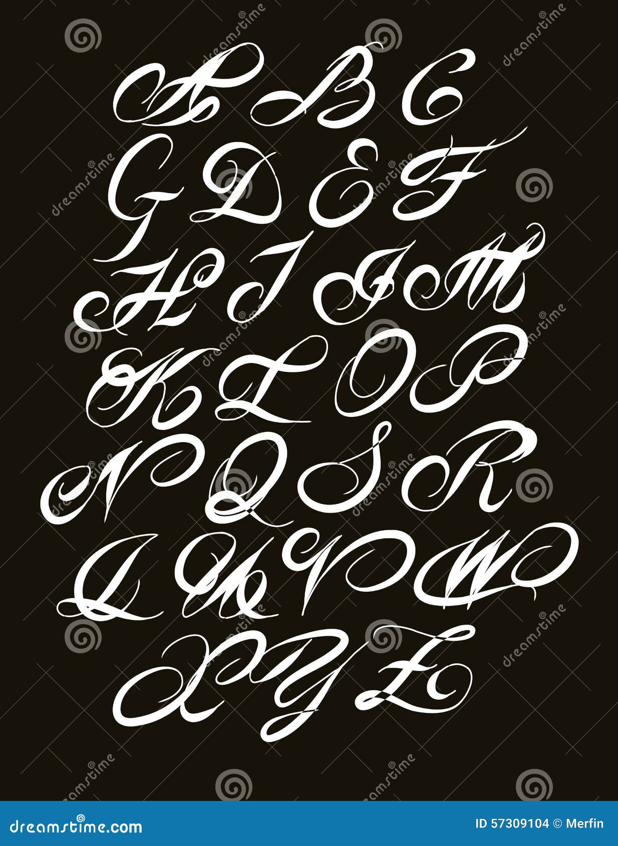 Alphabet Calligraphique Éléments De Conception Illustration de Vecteur ...